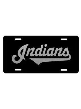 Accents | Cleveland Indians Black Metal Vanity Aluminum License Plate ...